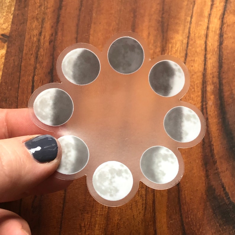 Moon Phase Clear Sticker - Etsy