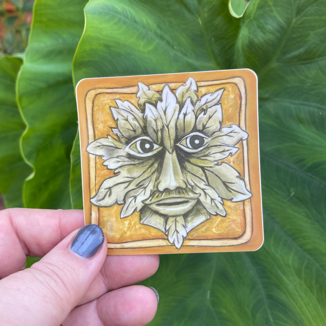 Green Man Sticker | Matte Vinyl Sticker - Etsy