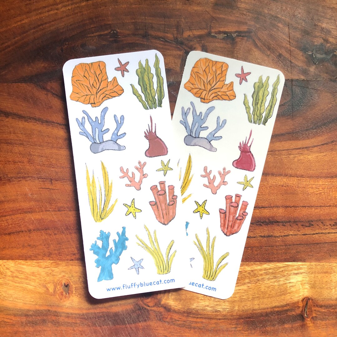 Coral Reef Planner Stickers: Under the Sea Stickers (3x7 In) - Etsy