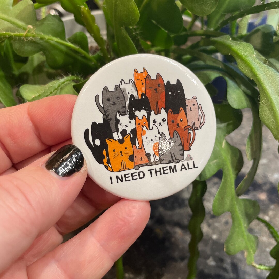 Cat Button, I Need Them All - Etsy