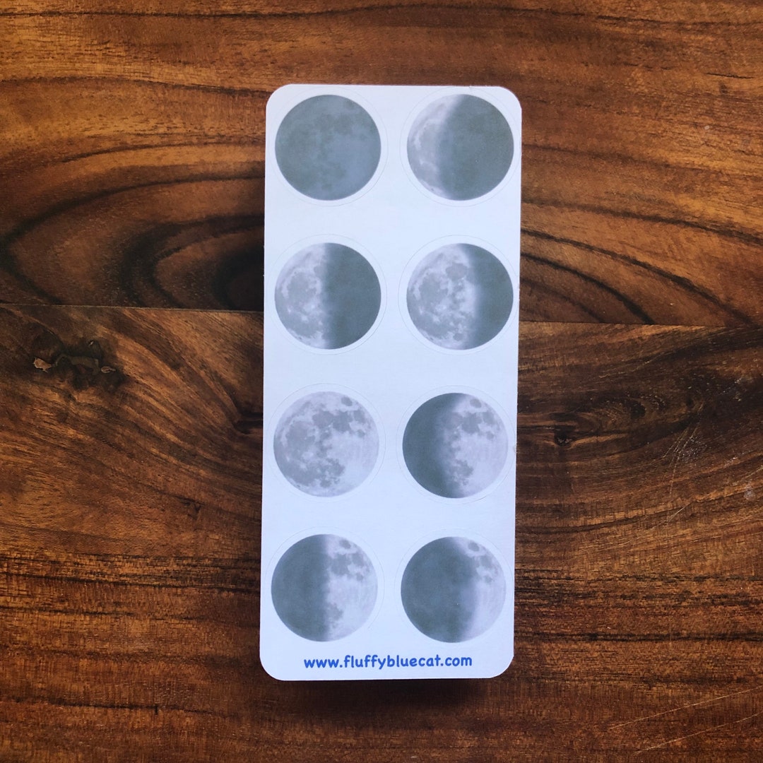 Moon Phase Sticker Sheet, Moon Planner Stickers, 3 in X 7 In - Etsy