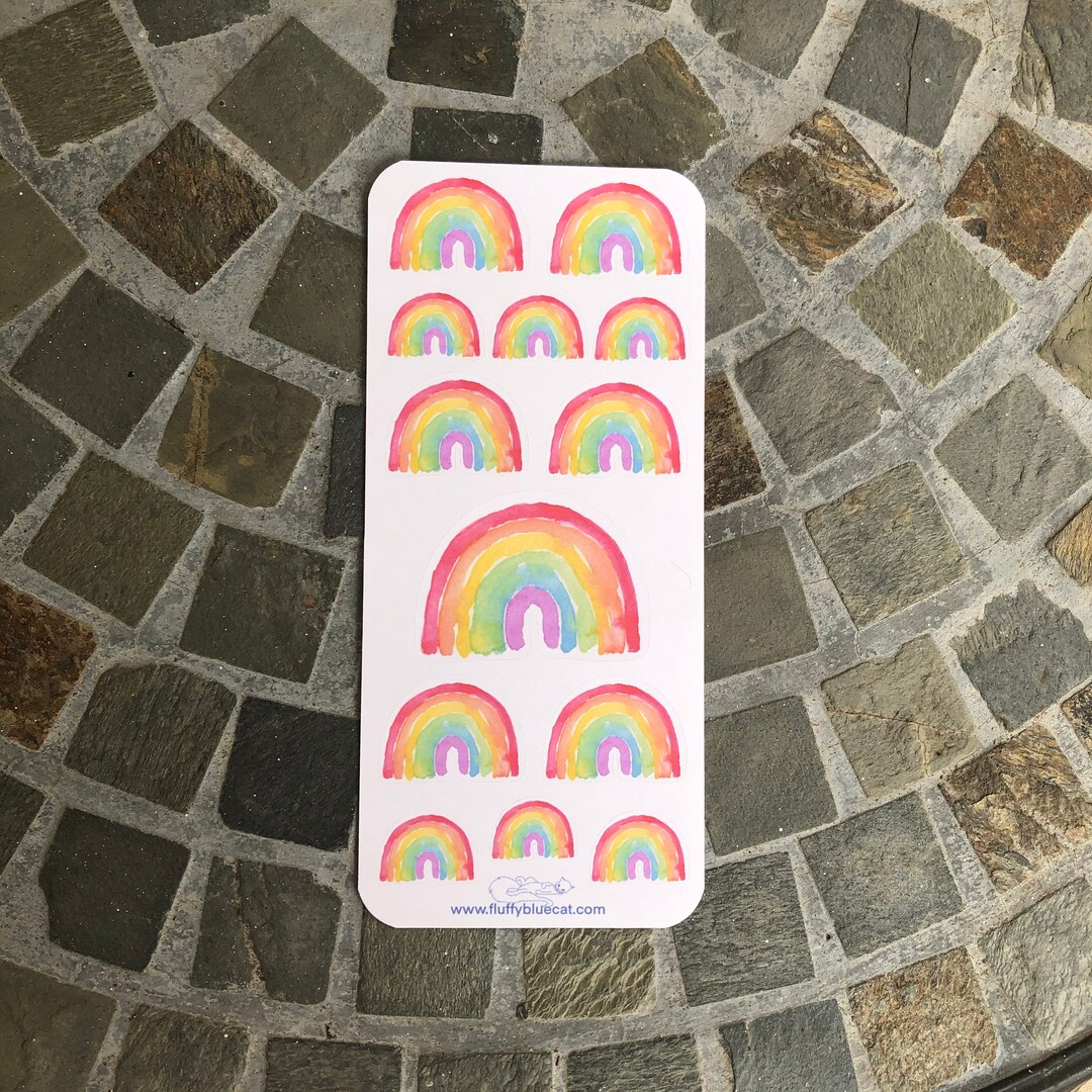 Rainbow Sticker Sheet, Rainbow Planner Stickers, Rainbow Planner ...