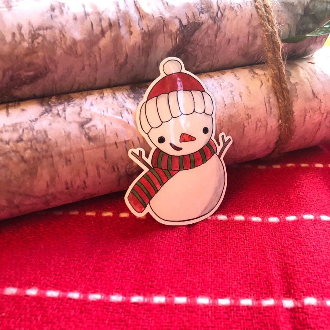 Snowman Sticker-waterproof Glossy Vinyl Sticker - Etsy