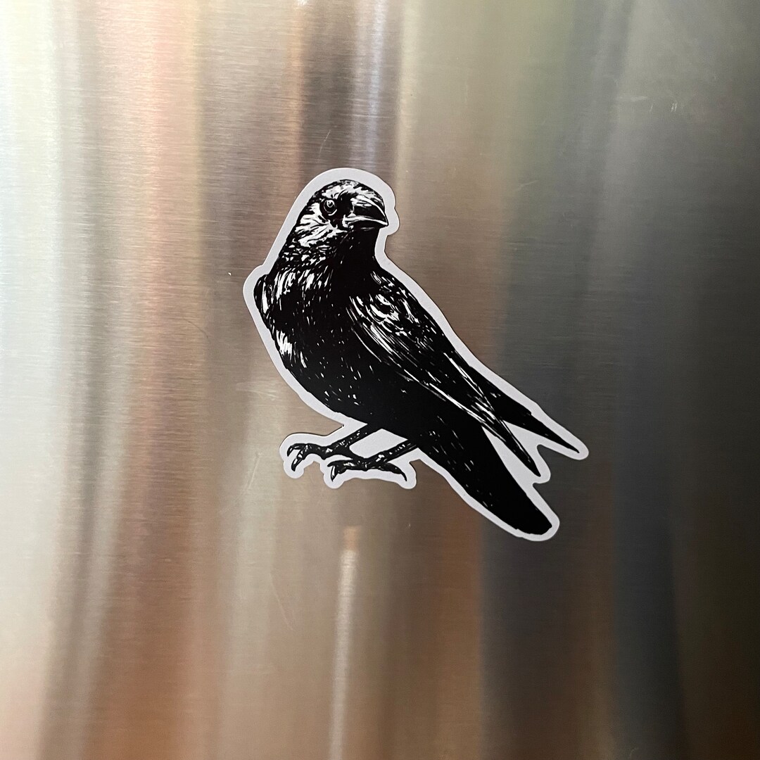 Crow Magnet Keep This Handsome Crow Attached to Magnetic - Etsy