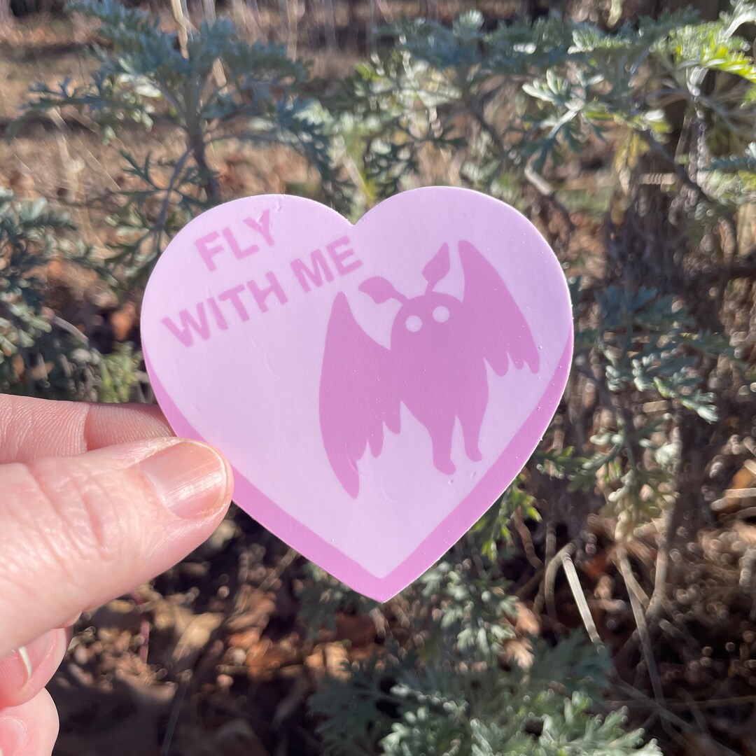 Mothman Valentine Sticker, Vinyl Waterproof Sticker - Etsy
