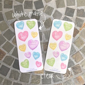 Conversation Heart Sticker Sheet, Valentines Stickers, Planner Stickers ...
