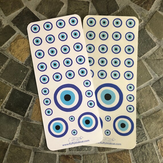 Evil Eye Sticker Sheet White Matte or Clear Planner | Etsy