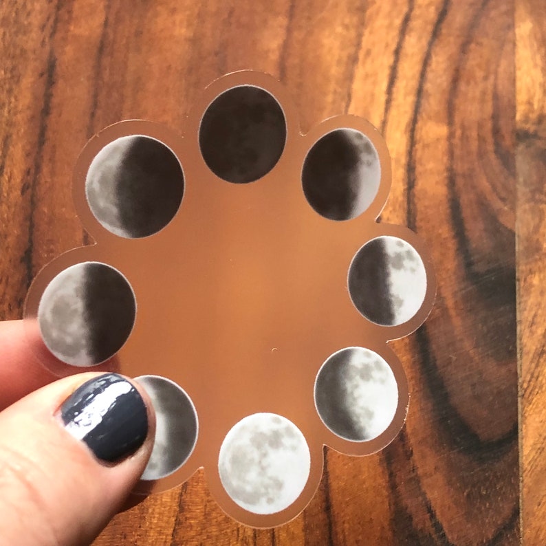 Moon Phase Clear Sticker - Etsy