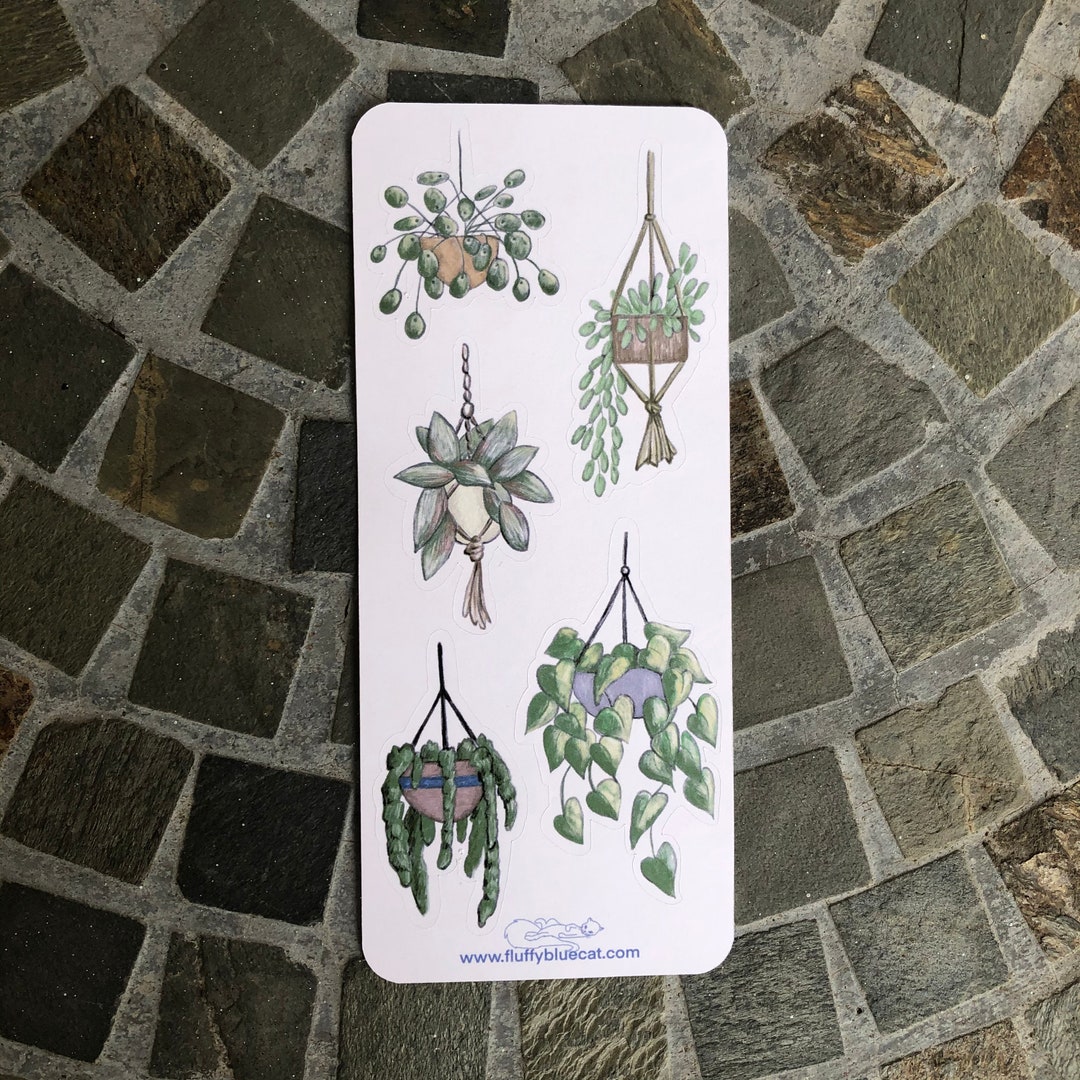Plant Sticker Sheet, Plant Planner Sticker, Hanging Plants Stickers, 3 ...