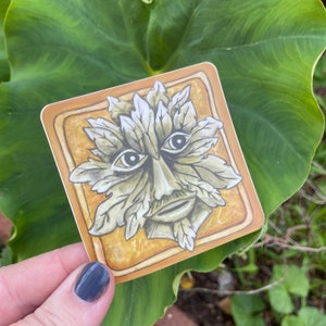 Green Man Sticker | Matte Vinyl Sticker - Etsy