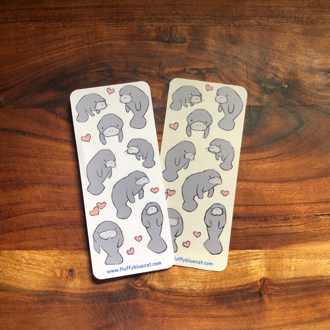 Manatee Sticker Sheet, Planner Stickers, Cute Manatees, Envelope ...