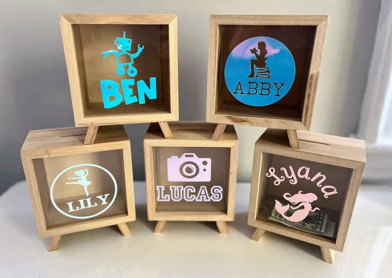 Personalized Wooden Cash Box, Customized Piggy Bank, Break to Open ...