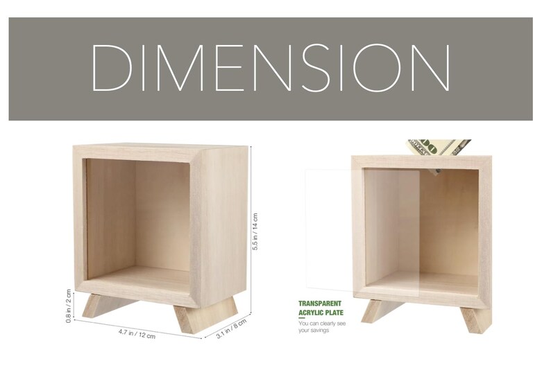 Personalized Wooden Cash Box, Customized Piggy Bank, Break to Open ...