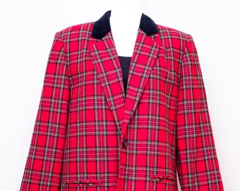 Red plaid jacket | Etsy