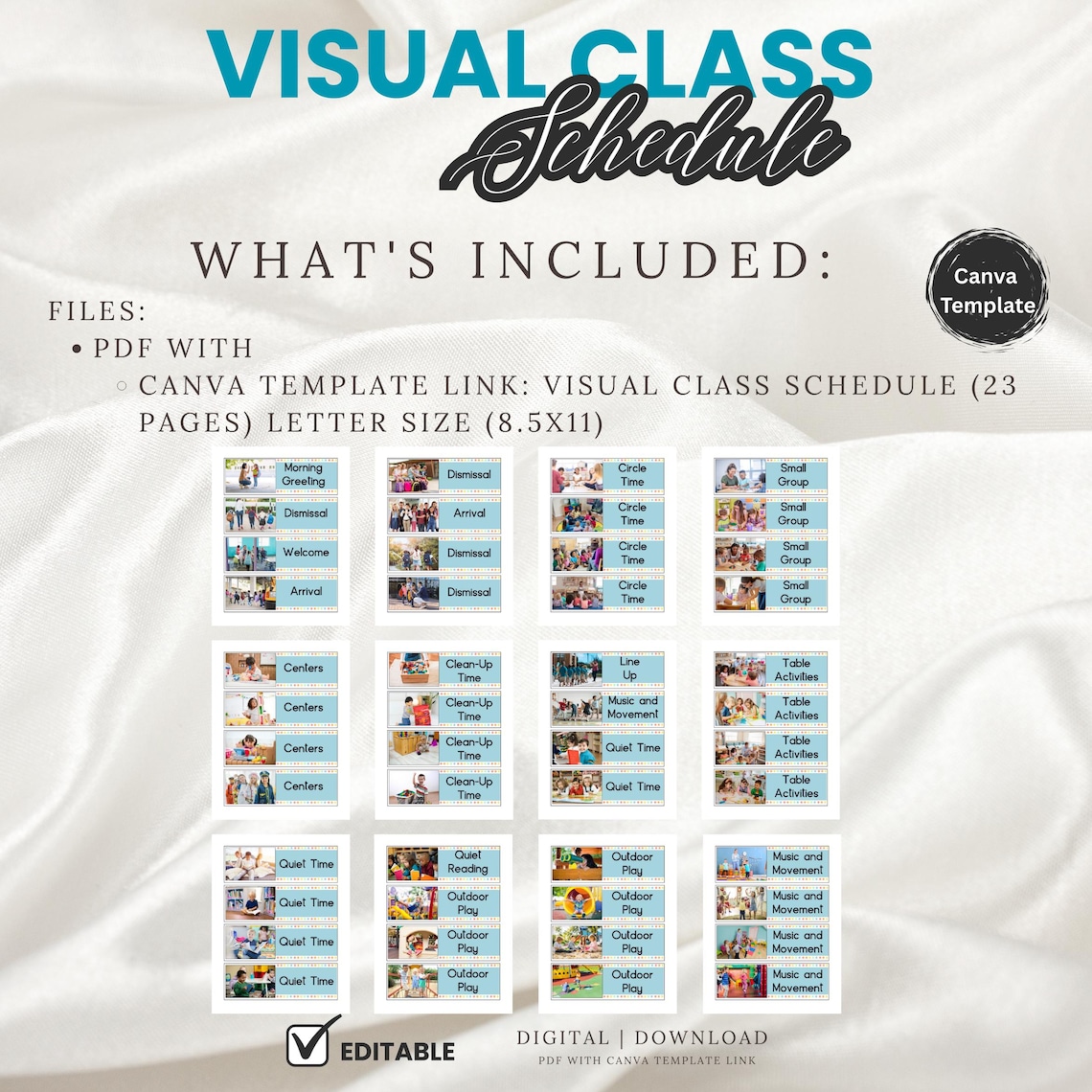 Visual Schedule| Classroom Routine| Real Photos | Daily Schedule Signs ...