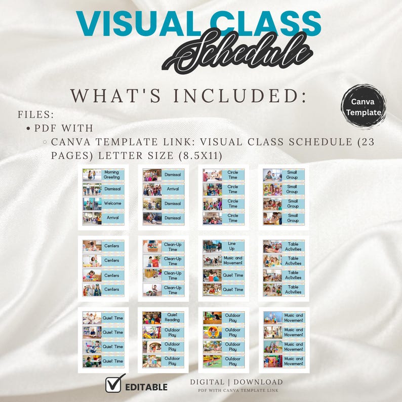 Visual Schedule| Classroom Routine| Real Photos | Daily Schedule Signs ...