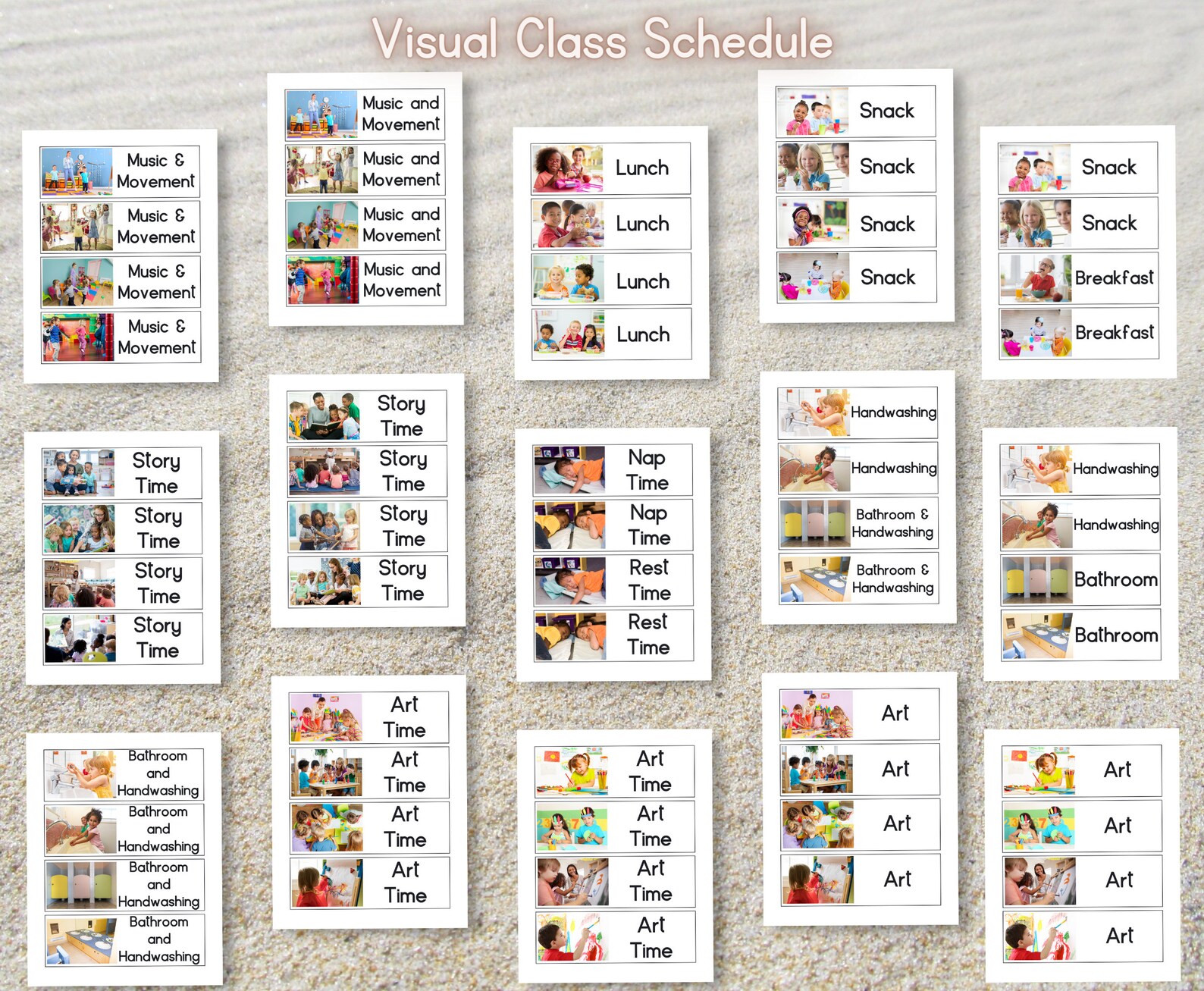 Visual Schedule Classroom Routine Real Photos Schedule Daily Schedule ...