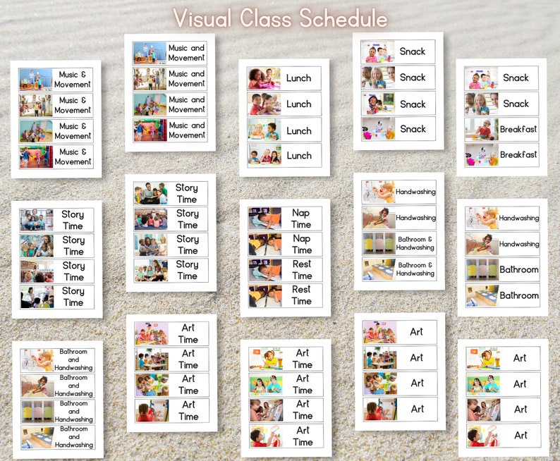 Visual Schedule Classroom Routine Real Photos Schedule Daily Schedule ...