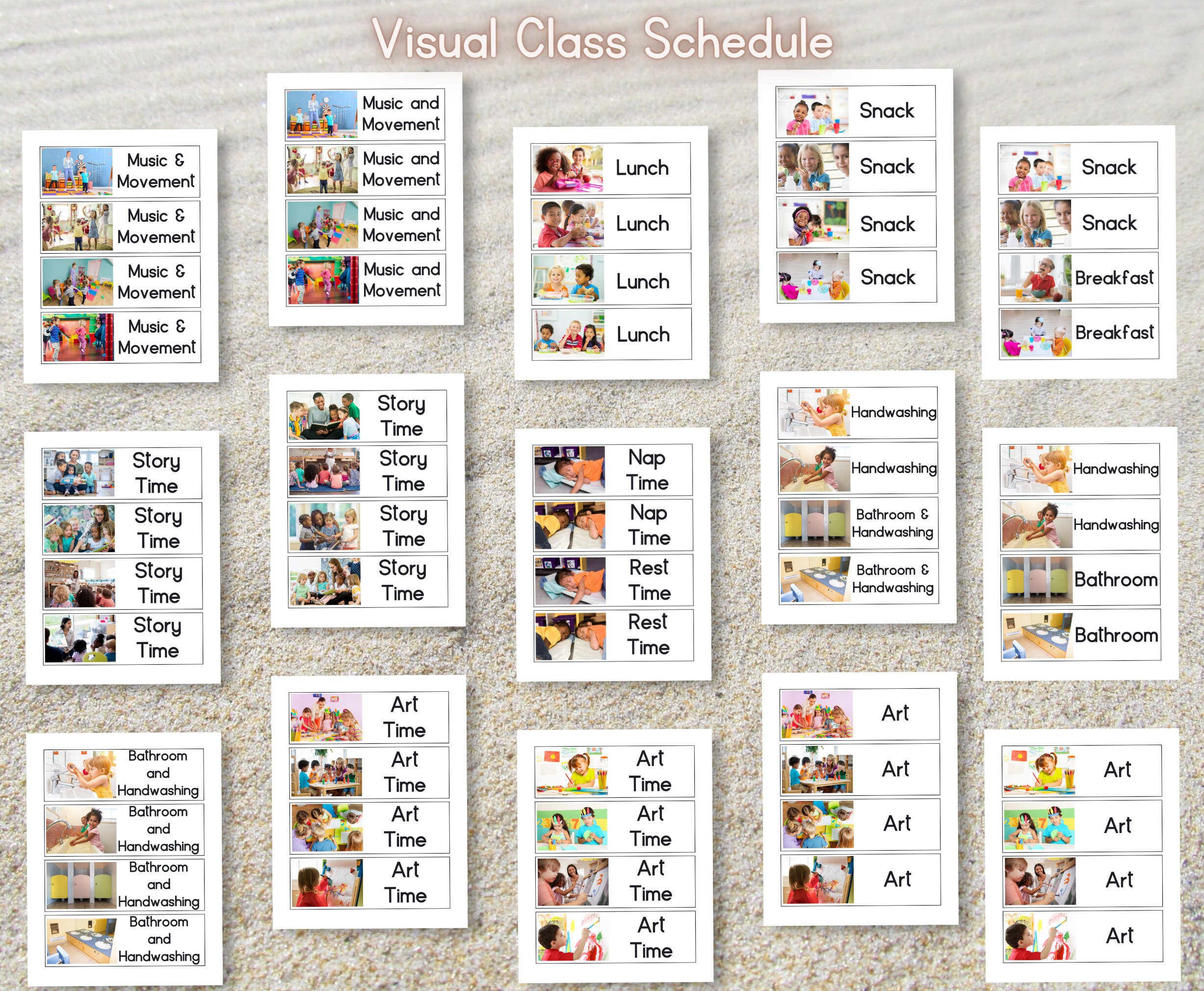 Visual Schedule Classroom Routine Real Photos Schedule Daily Schedule ...