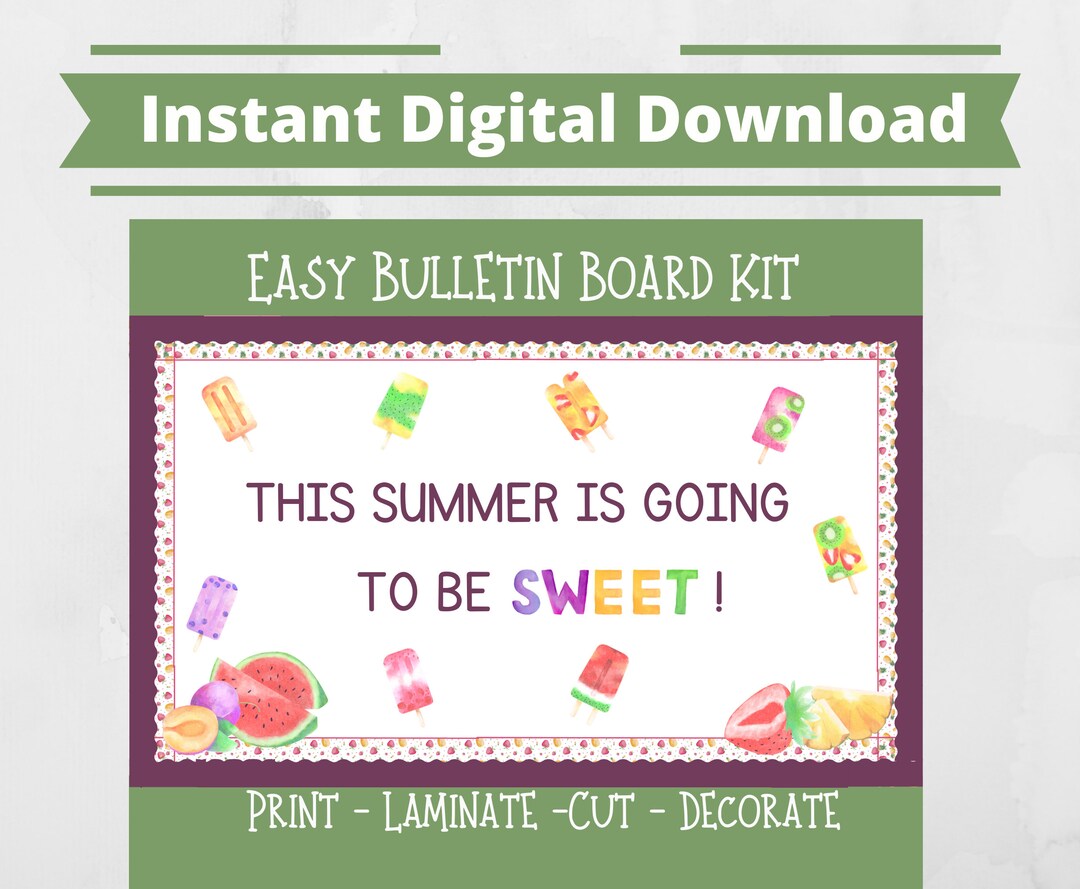 Sweet Summer Bulletin Board Kit Border Printable Also Great for ...