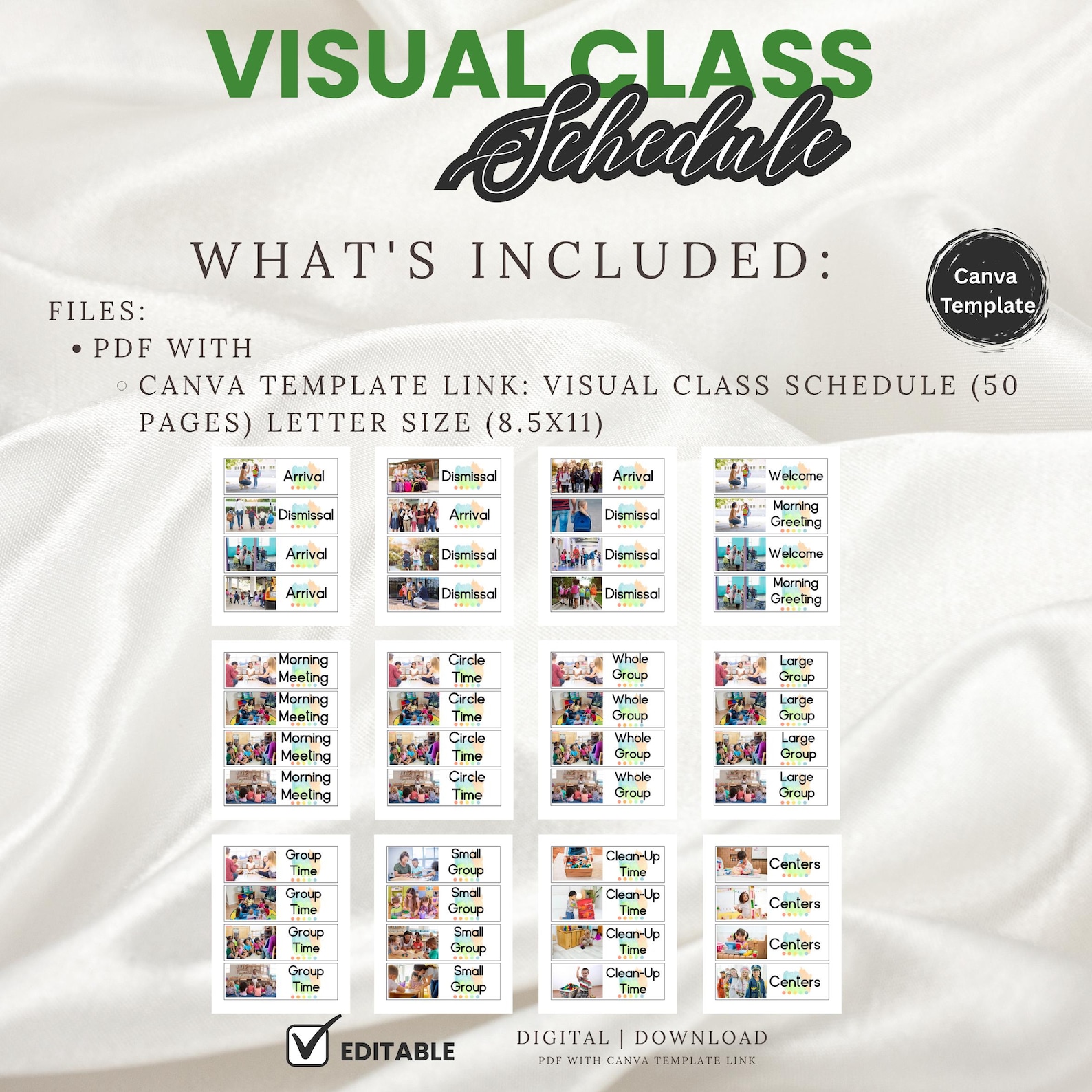 Visual Schedule| Classroom Routine| Real Photos | Daily Schedule Signs ...