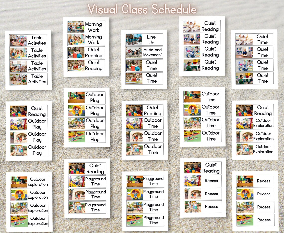 Visual Schedule Classroom Routine Real Photos Schedule Daily Schedule ...