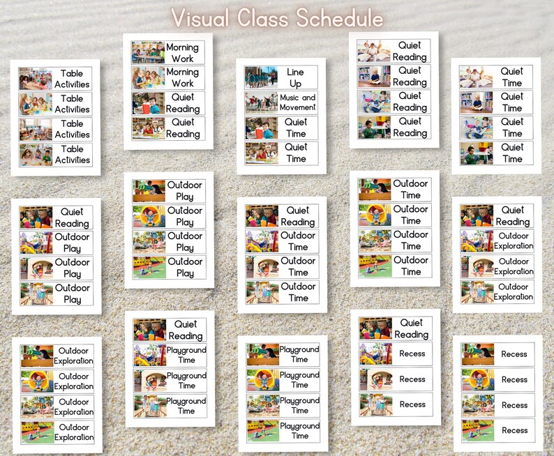Visual Schedule Classroom Routine Real Photos Schedule Daily Schedule ...