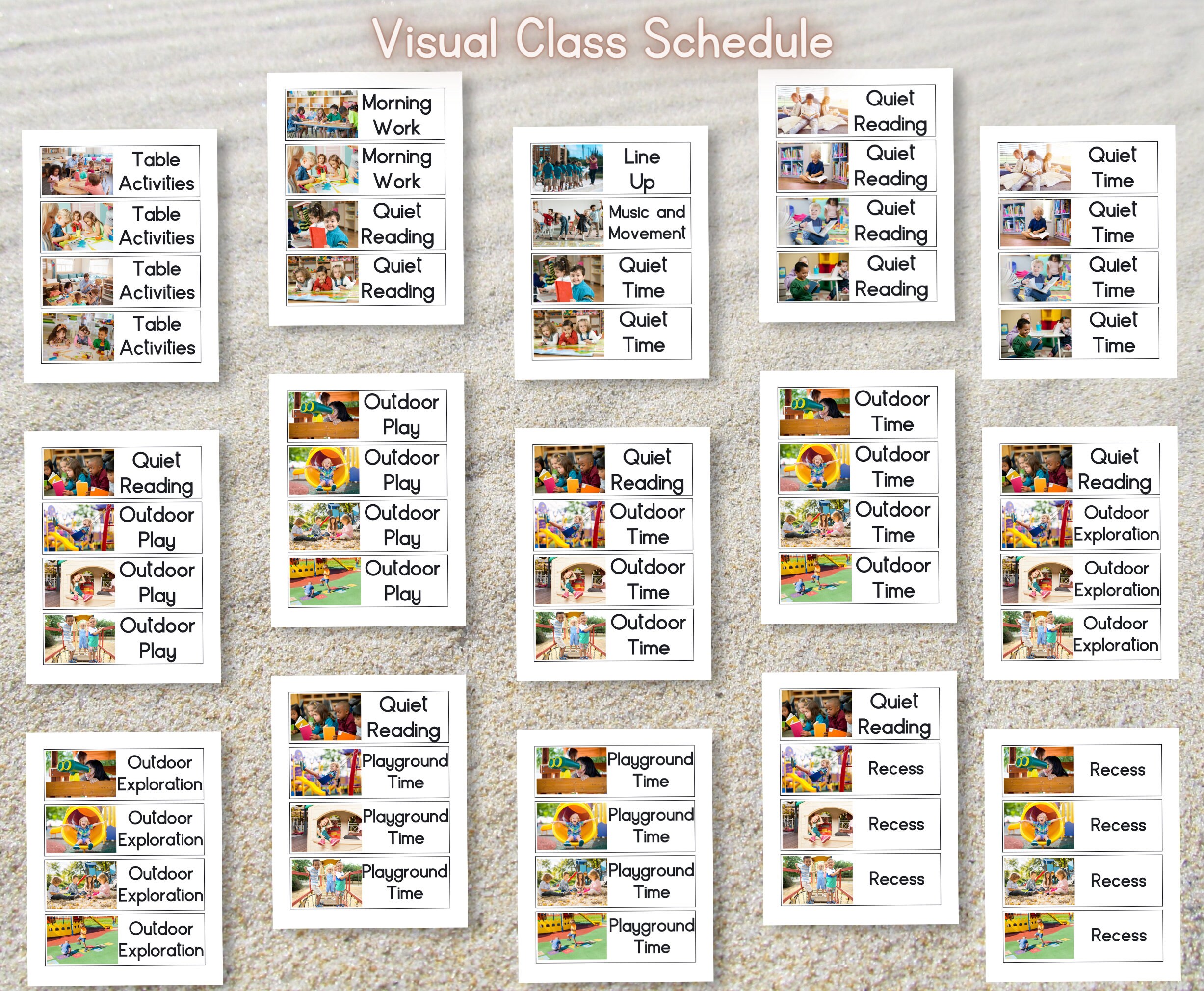 Visual Schedule Classroom Routine Real Photos Schedule Daily Schedule ...