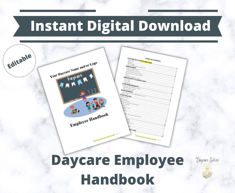 DAYCARE EMPLOYEE Handbook childcare Printable For Family Etsy UK daycare-employee-handbook-childcare-printable-for-family-etsy-uk