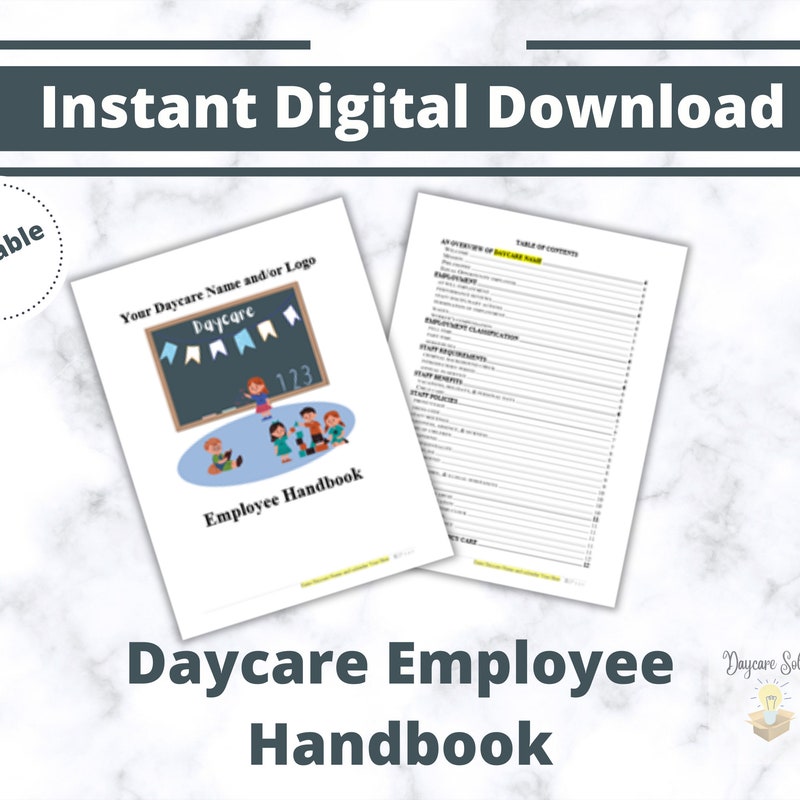 Daycare Employee Handbook - Etsy
