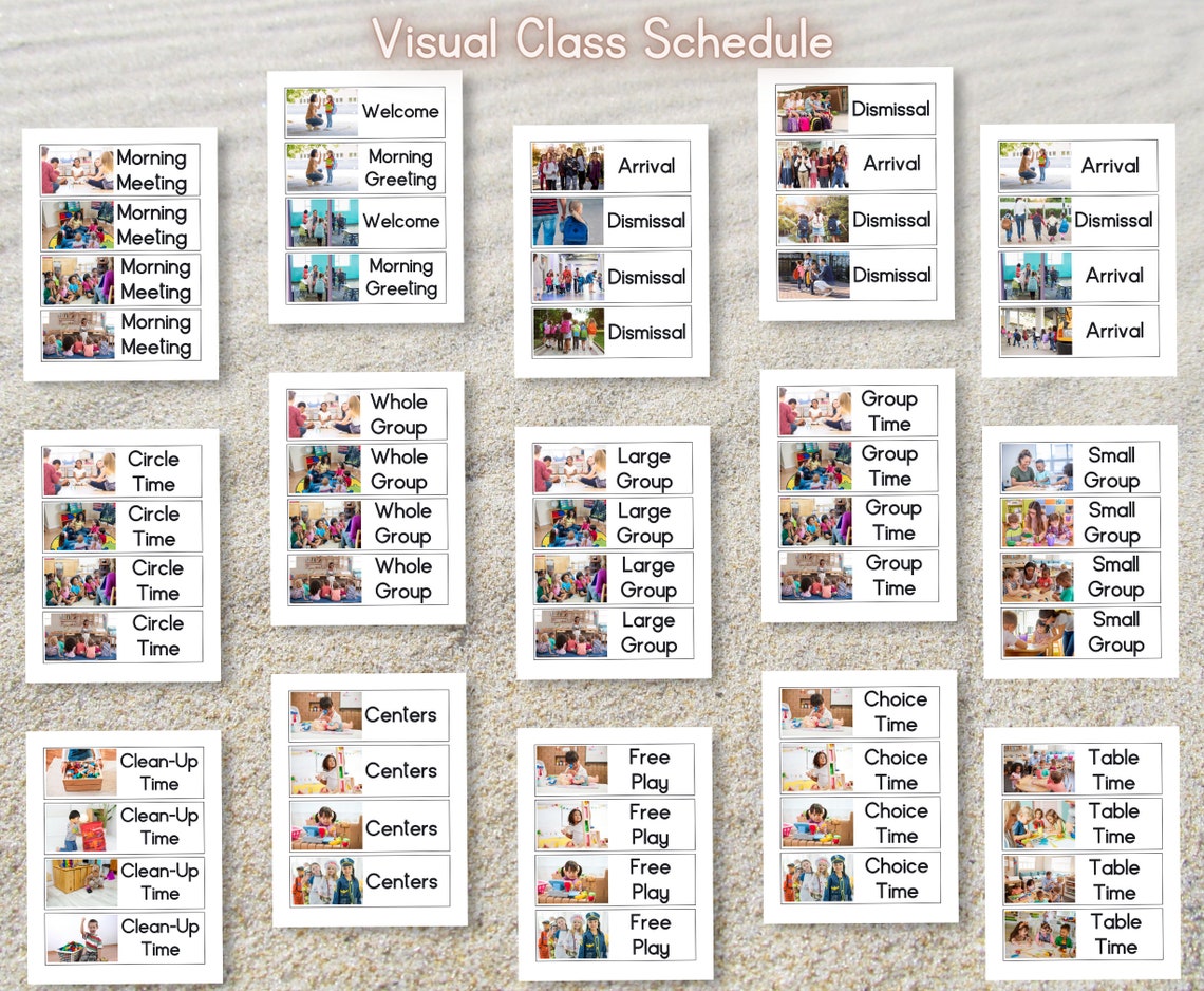 Visual Schedule Classroom Routine Real Photos Schedule Daily Schedule ...