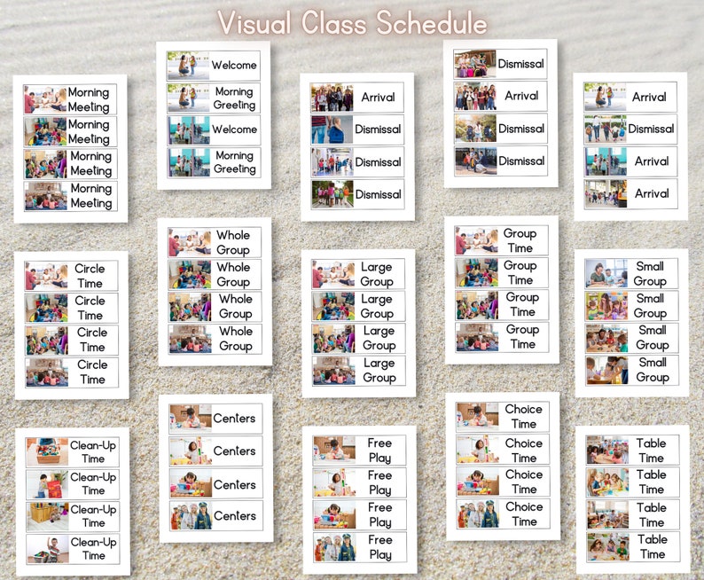 Visual Schedule Classroom Routine Real Photos Schedule Daily Schedule ...