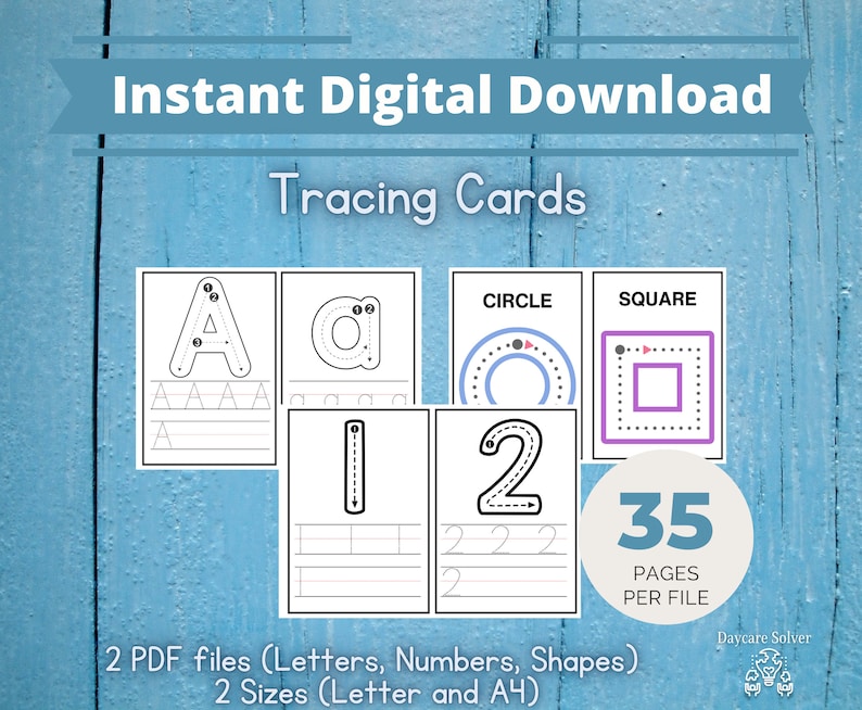 Letter, Number, Shape Tracing Practice for Kids Recognition Fine Motor ...