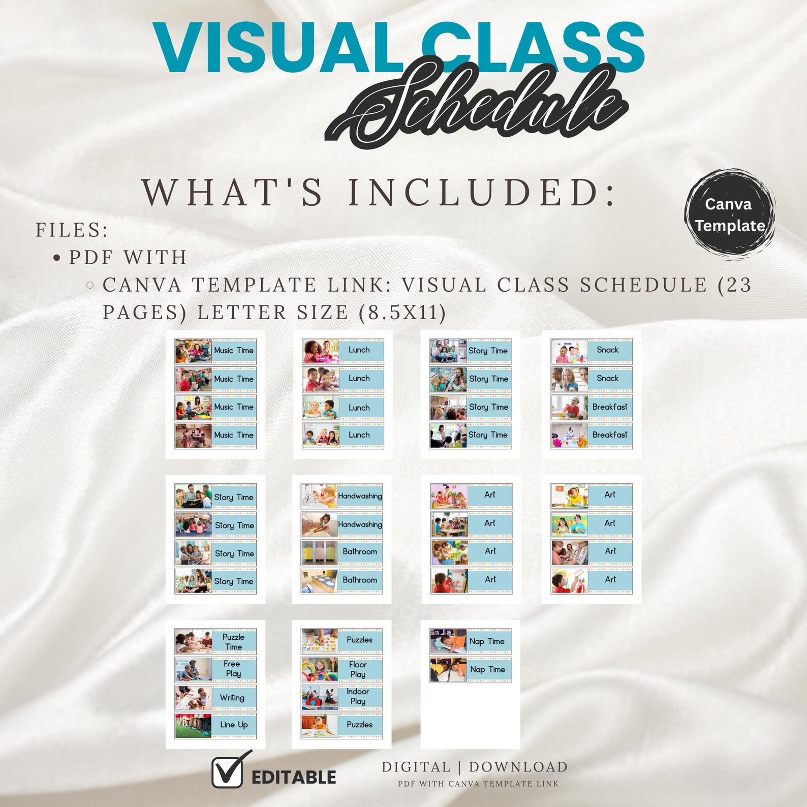 Visual Schedule| Classroom Routine| Real Photos | Daily Schedule Signs ...