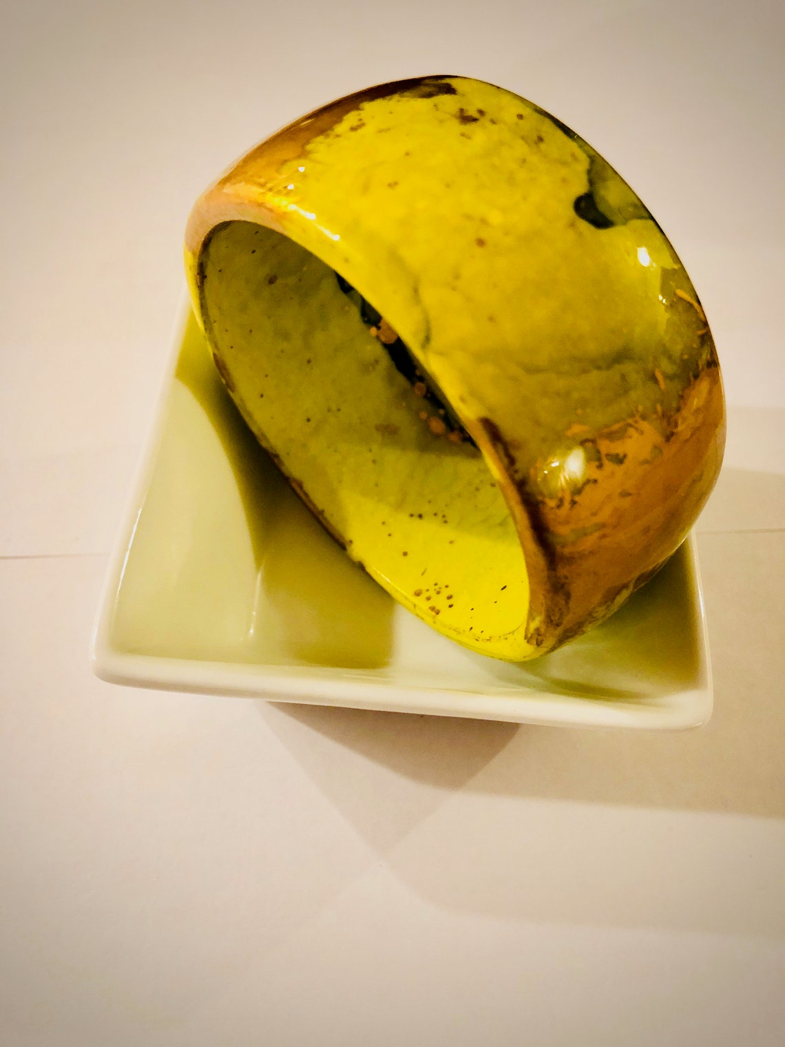 Vintage Chunky Bakelite Abstract Style Bangle Unique Over-dyed Design ...