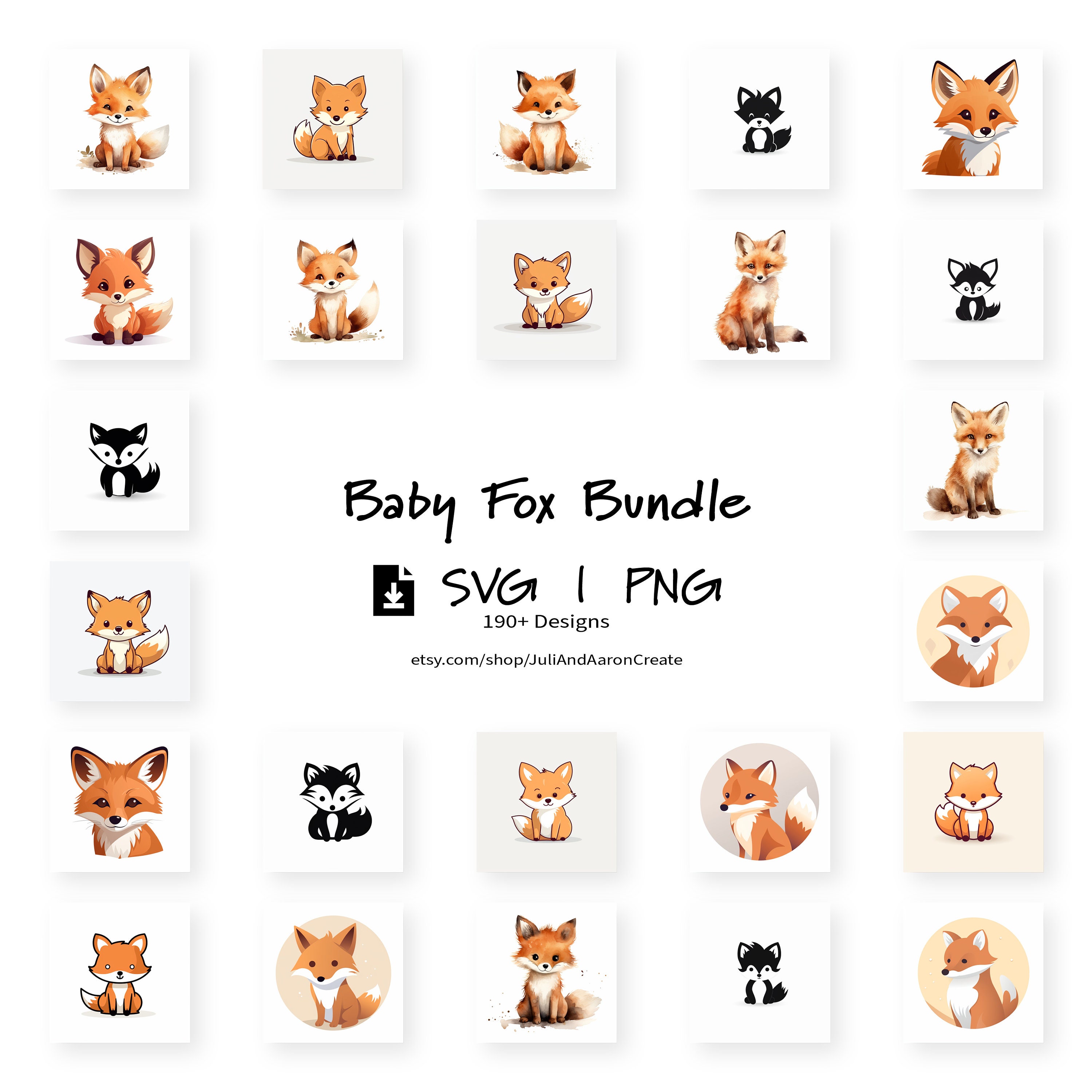 Woodland Fox SVG & PNG | 1x1 | Instant Digital Download - Etsy