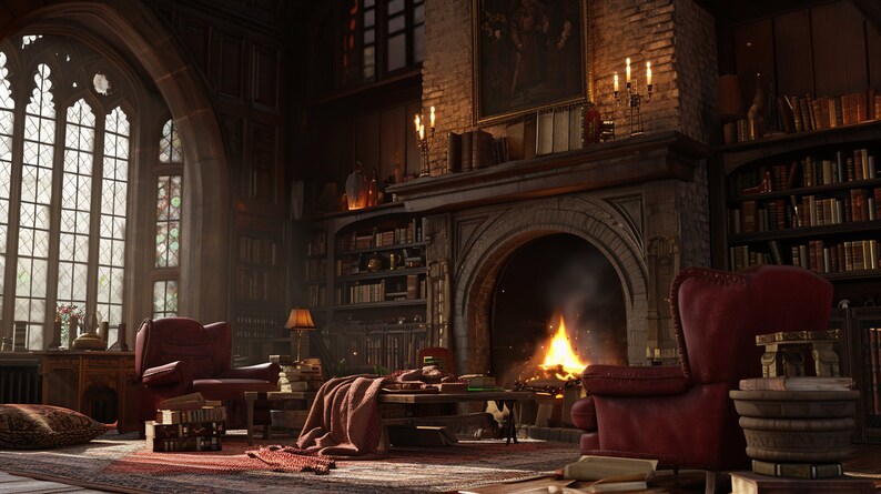 Wizard Common Room Virtual Background Bundle Work From Home Png 16X9 ...