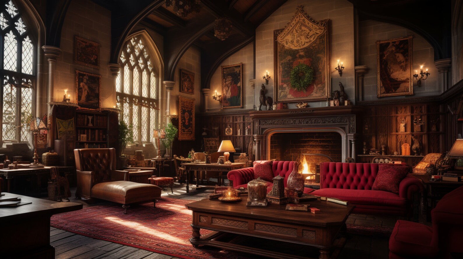 Wizard Common Room Virtual Background Bundle | Work From Home | Png ...