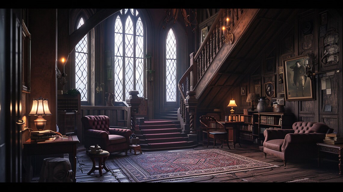 Wizard Common Room Virtual Background Bundle | Work From Home | Png ...