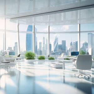 Spacious Office City View Professional Virtual Background Bundle | Work ...