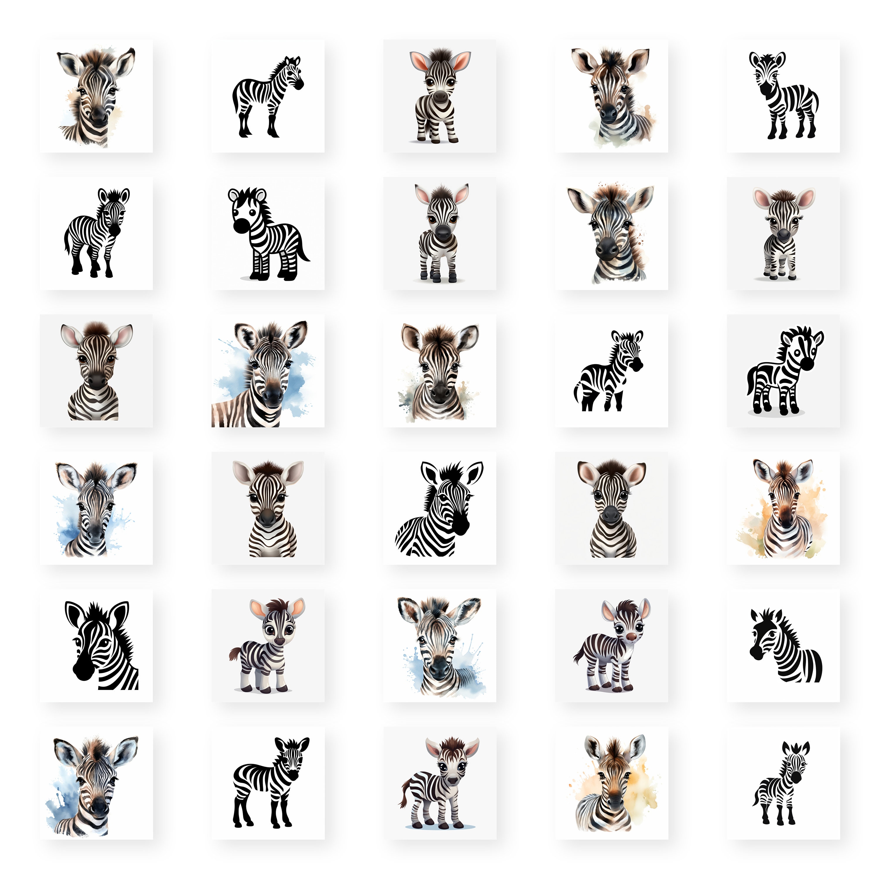 Baby Zebra SVG and PNG Set | Adorable Nursery Decor | 1x1 | Instant ...