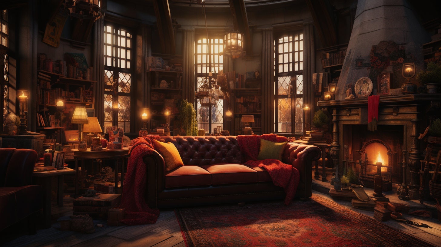 Wizard Common Room Virtual Background Bundle Work From Home Png 16X9 ...
