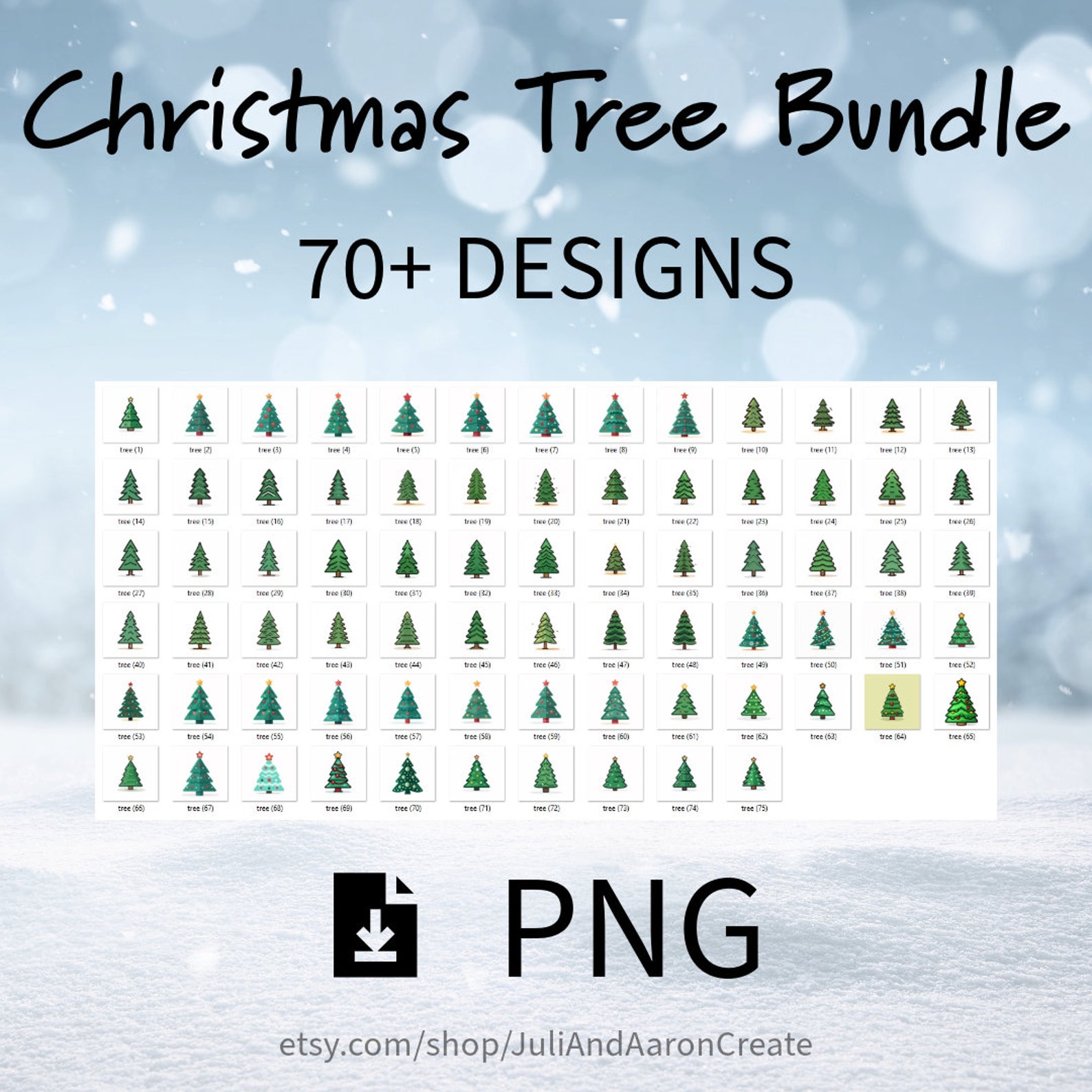 Christmas PNG | Christmas Tree PNG | 1x1 | Instant Digital Download - Etsy