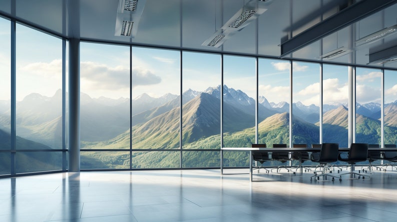 Spacious Luxury Office Mountain View Professional Virtual Background ...