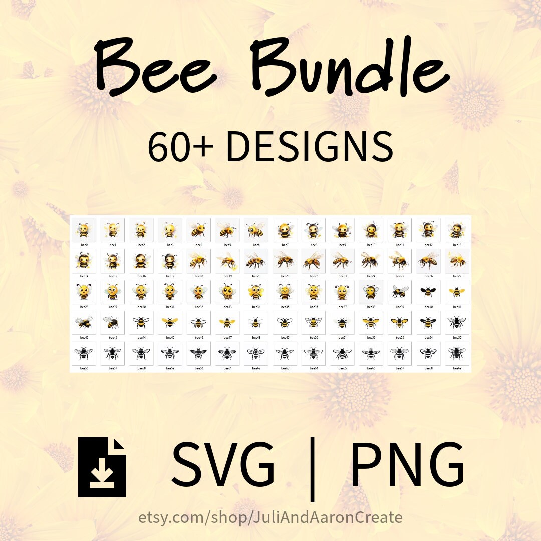 Bumble Bee SVG & PNG 1x1 Instant Digital Download - Etsy