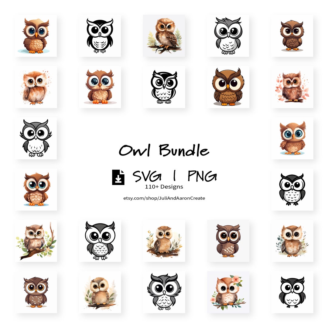 Woodland Owl SVG & PNG | 1x1 | Instant Digital Download - Etsy
