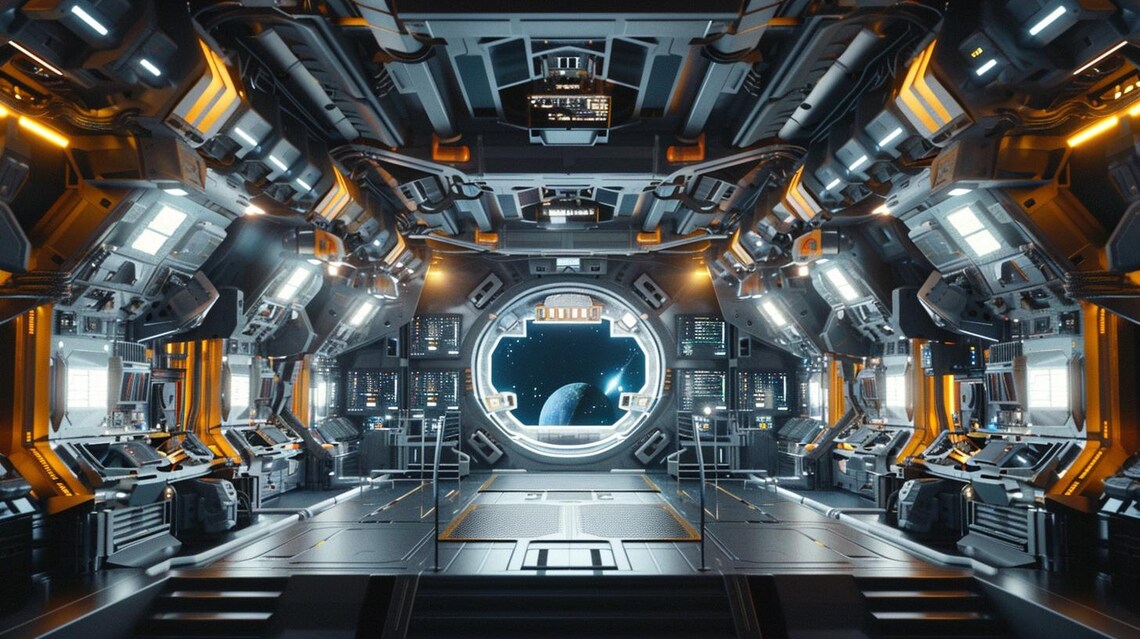 Space Station Deck Professional Virtual Background Bundle | Work From ...