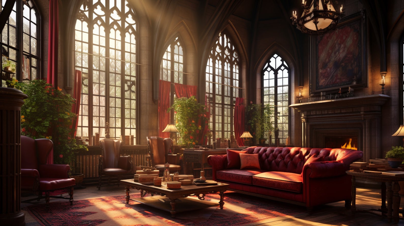 Wizard Common Room Virtual Background Bundle | Work From Home | Png ...