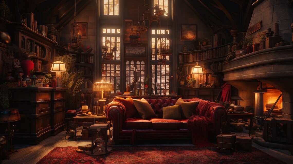 Wizard Common Room Virtual Background Bundle | Work From Home | Png ...