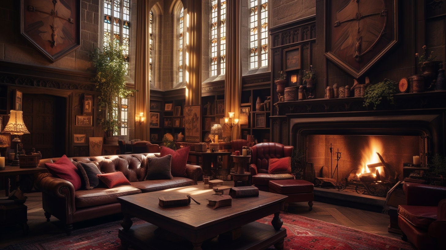 Wizard Common Room Virtual Background Bundle Work From Home Png 16X9 ...